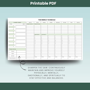 The Weekly Schedule - Stephen Covey - the 7 Habits of Highly Effective ...