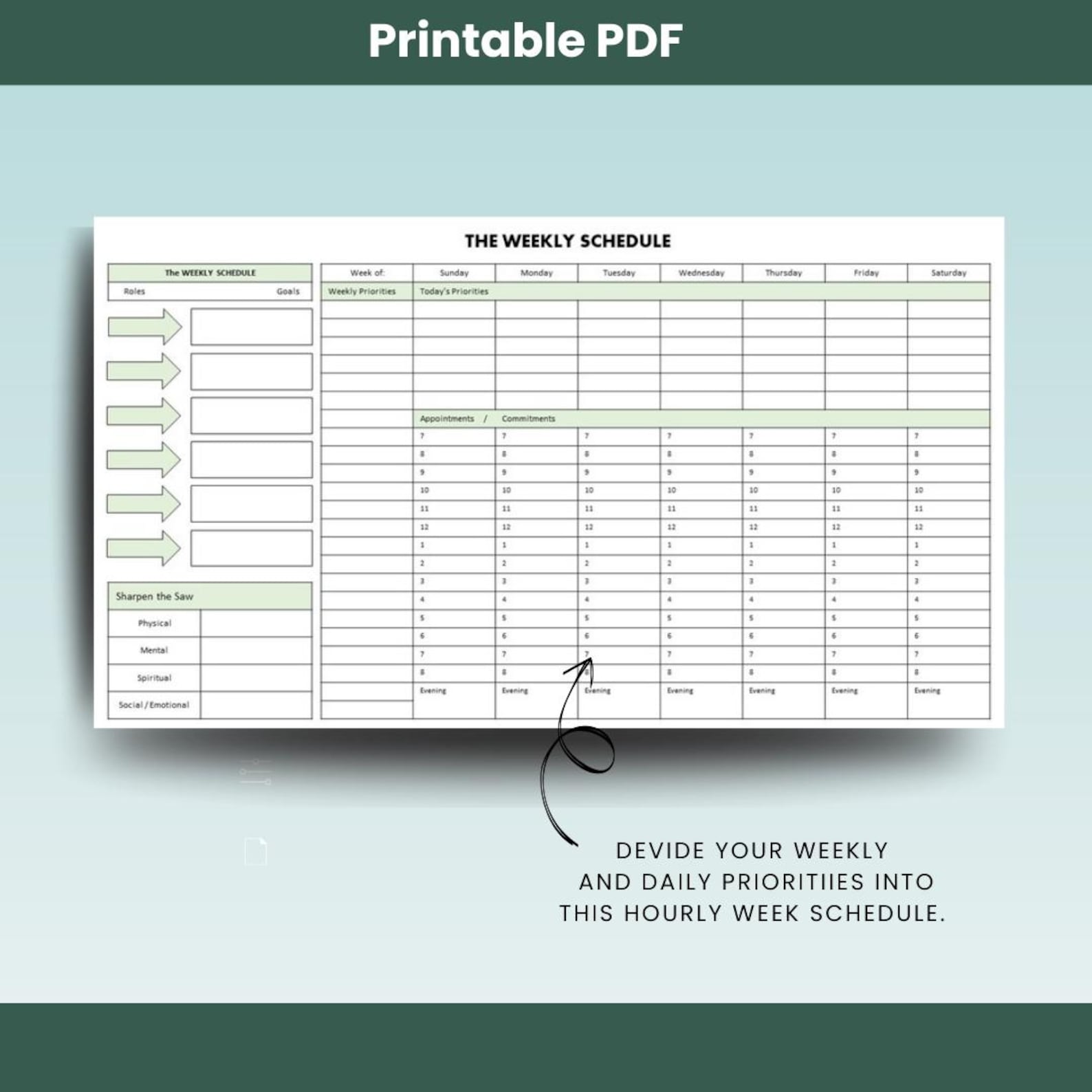 The Weekly Schedule - Stephen Covey - the 7 Habits of Highly Effective ...