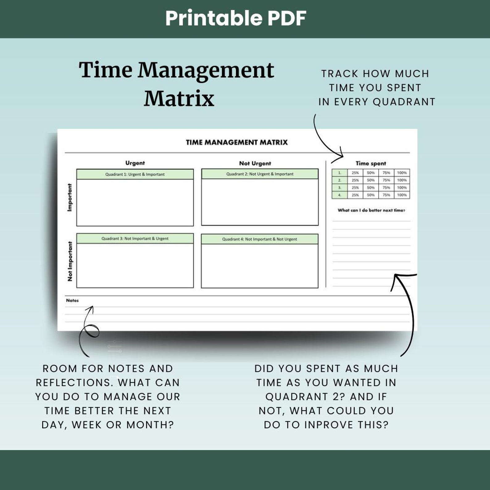 Time Management Matrix & Weekly Schedule: Stephen Covey Inspired ...