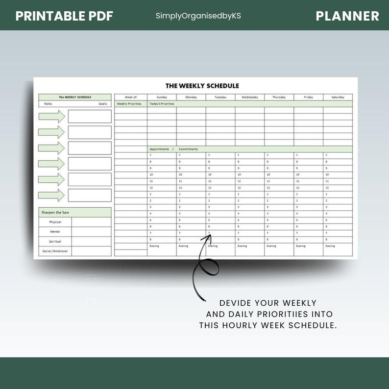 The Weekly Schedule - Stephen Covey - the 7 Habits of Highly Effective ...