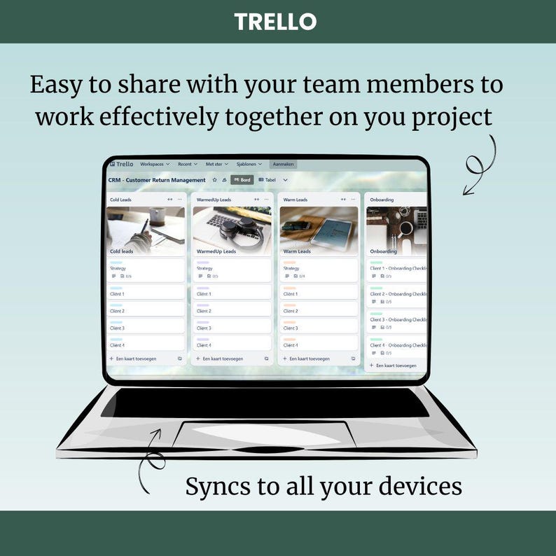 Trello Business Template Bundle: CRM, Content Calendar, Productivity ...