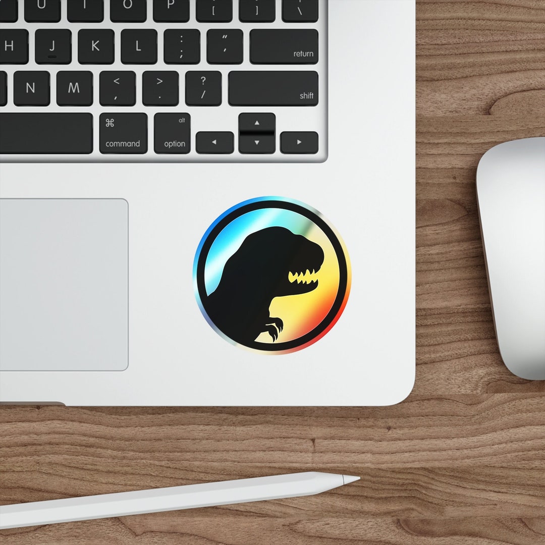 Dinosaur T-rex Holographic Round Sticker, Big Sizes, Tyrannosaurus Rex ...