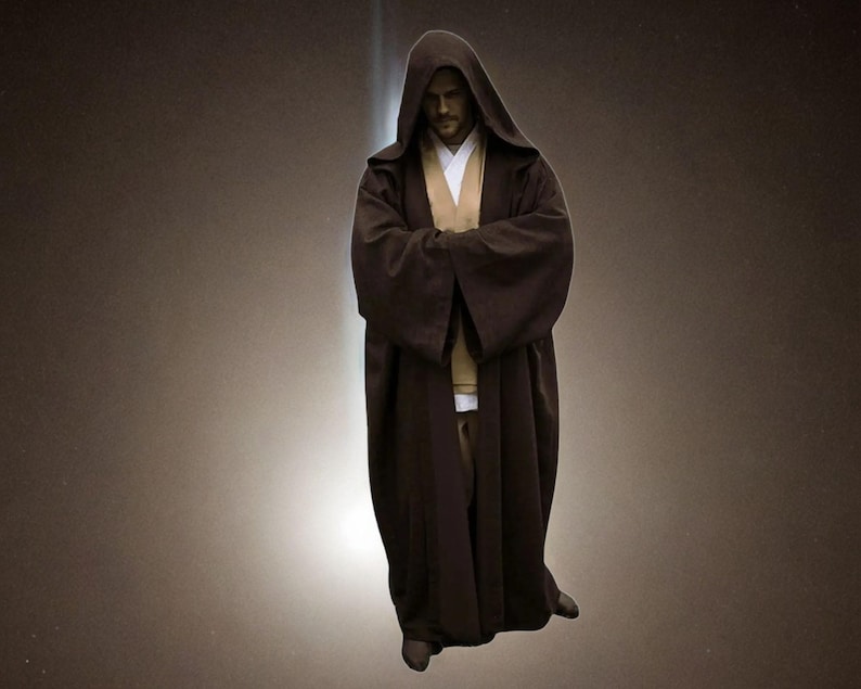 Jedi Leather Hooded Robe for Halloween Party, Jedi Armor Cape With Long ...