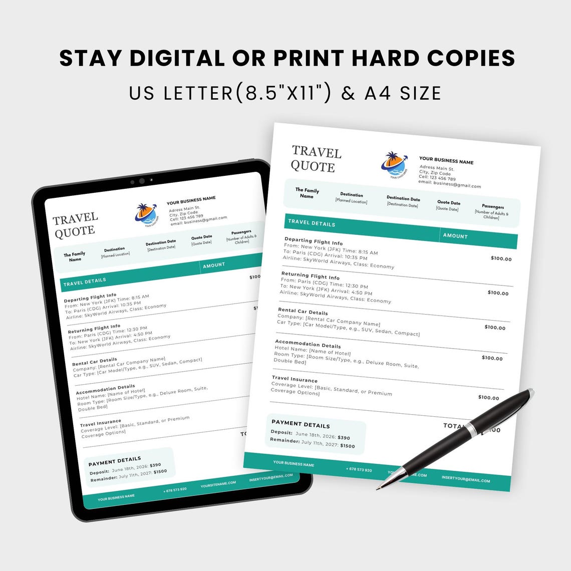 Travel Agent Client Intake Form, Travel Inquiry Form, Client Travel ...