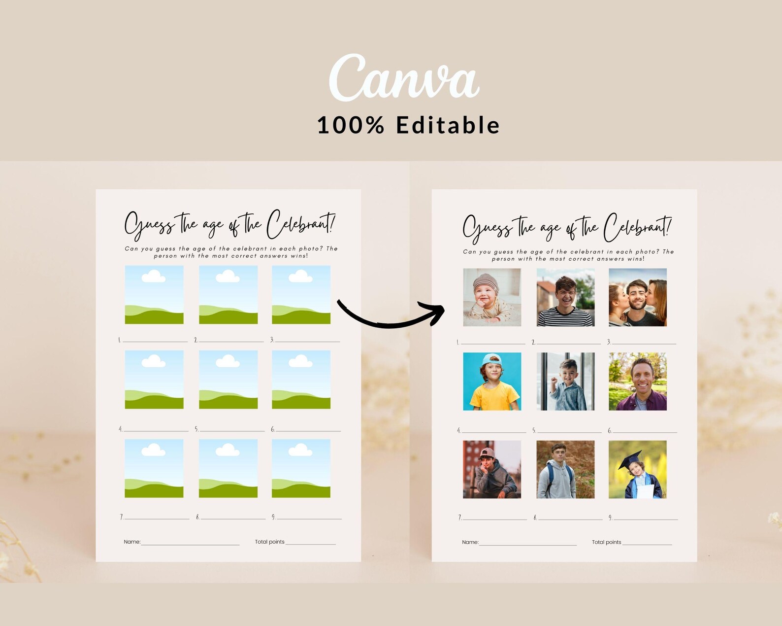 EDITABLE Guess the Age Game, Guess the Age of the Celebrant Game ...