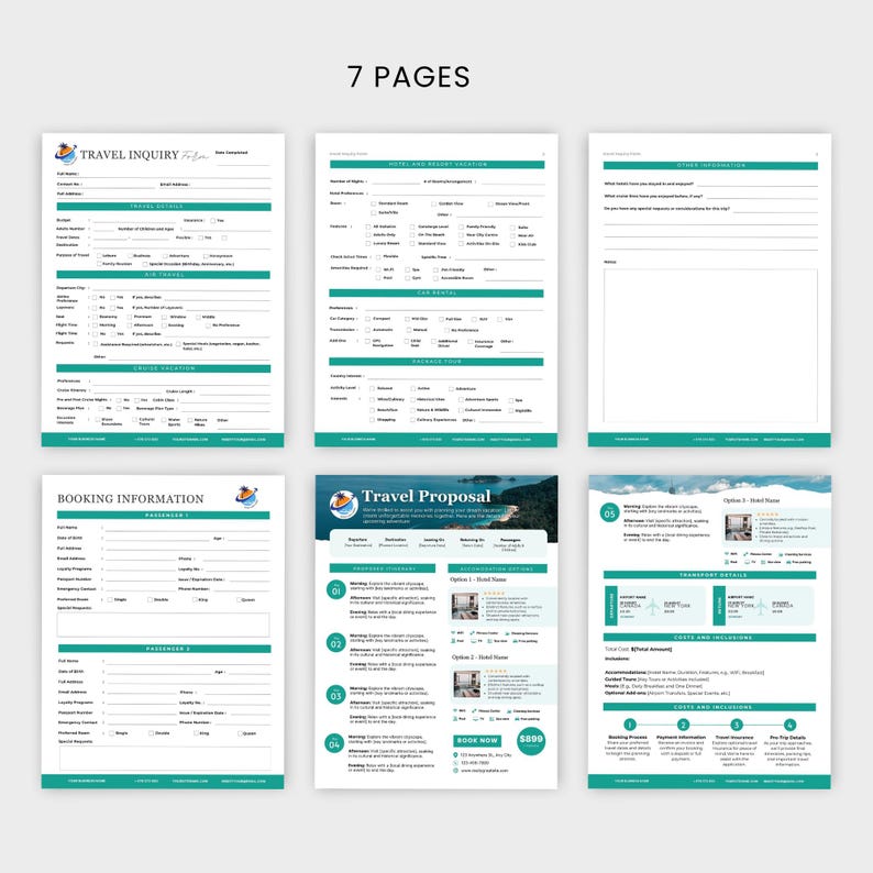 Travel Agent Client Intake Form, Travel Inquiry Form, Client Travel ...