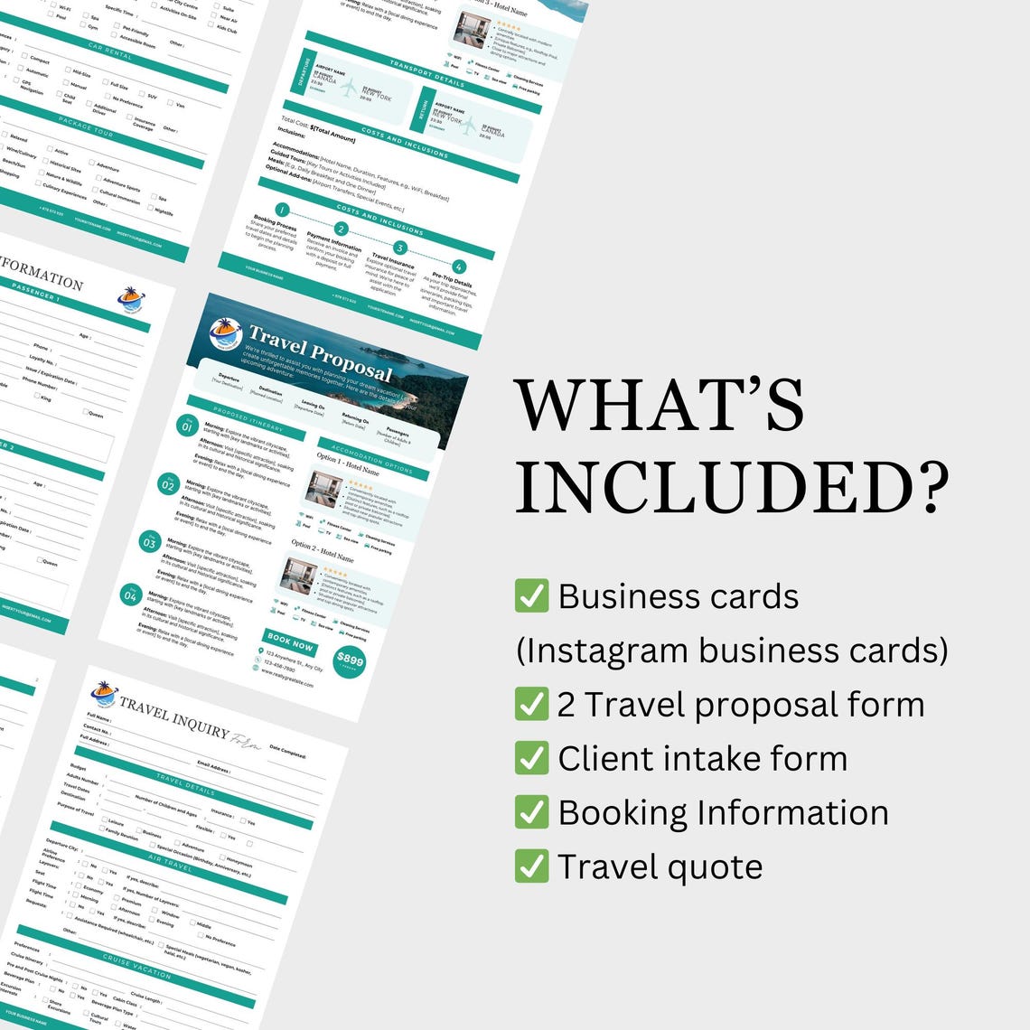 Travel Agent Client Intake Form, Travel Inquiry Form, Client Travel ...