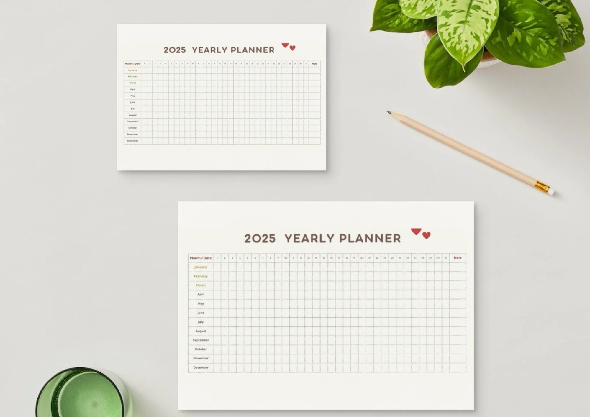 2025 Minimalist Letter Printable Calendar, 2025 Simple Planner, 2025 ...