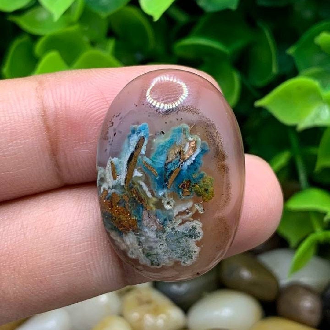 Chrysocolla Native Copper Cabochon With the Size 26,9x18,7x6,3mm - Etsy