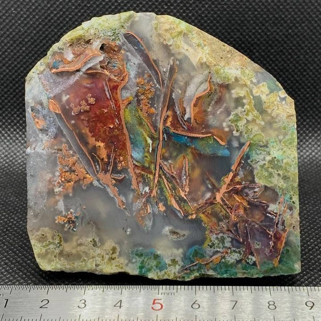 Slabs Native Copper on Chrysocolla || Very Beautiful and Colorful ...