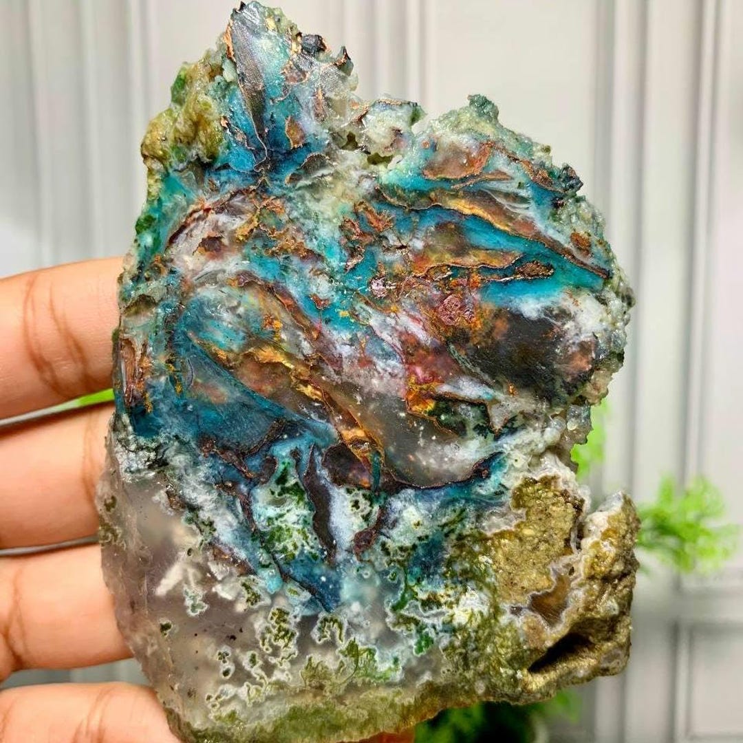Slabs - Raw Chrysocolla Spider Multycolor - Super Rare || Native Copper,unique - High Quality ...
