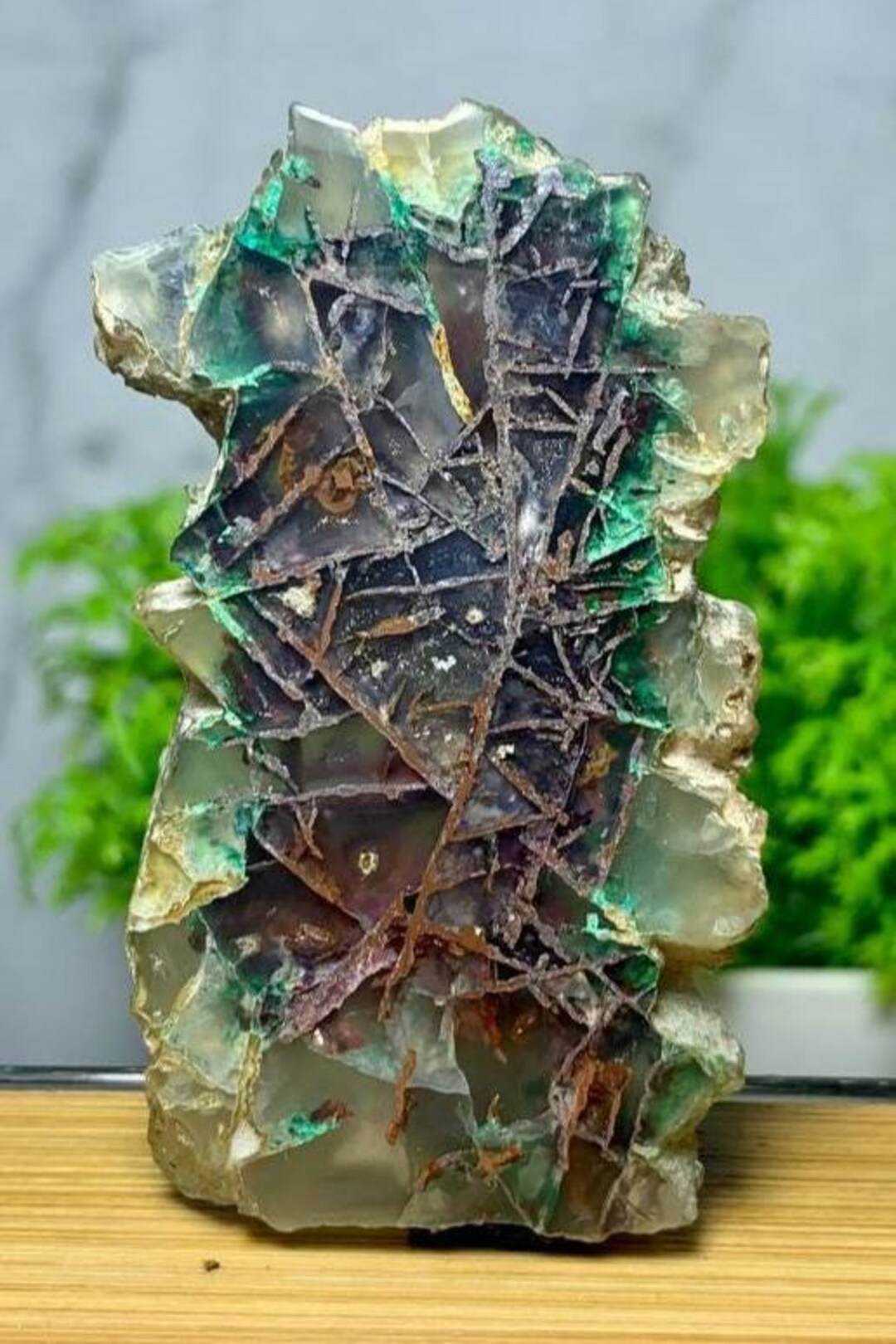 Slab/specimen - Polished Native Copper in Chalcedony - Quartz Size ...