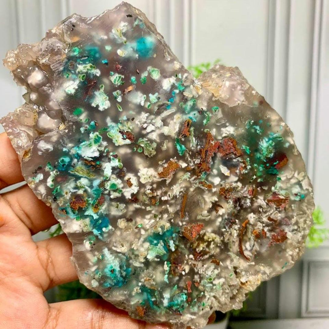 Slabs Confetti Chrysocolla' in Chalcedony,size (45x40x12mm) Chrysocolla ...