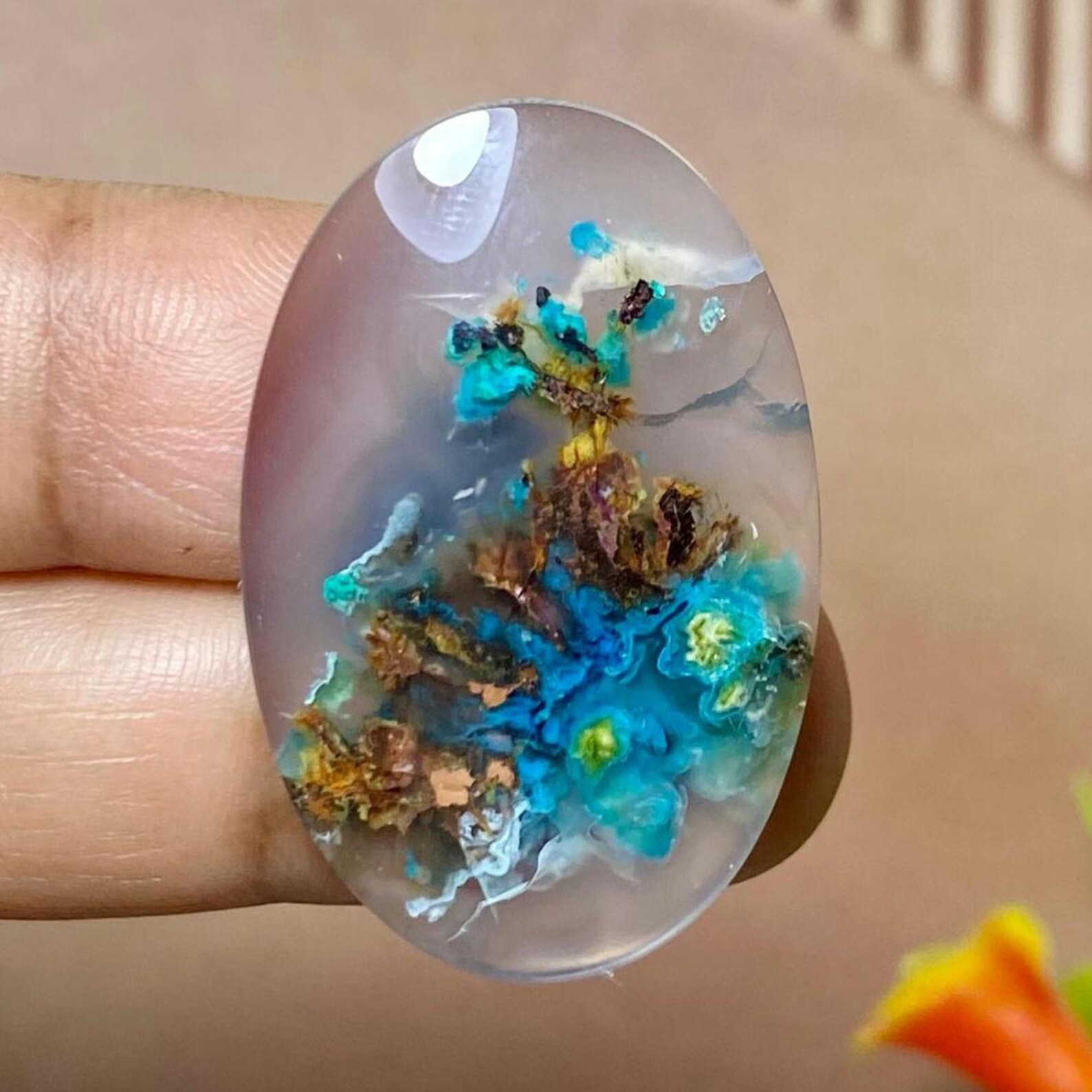 Chrysocolla Confetti - Crystal Gemstones - Cabochons (35x23x5) Aquadite ...