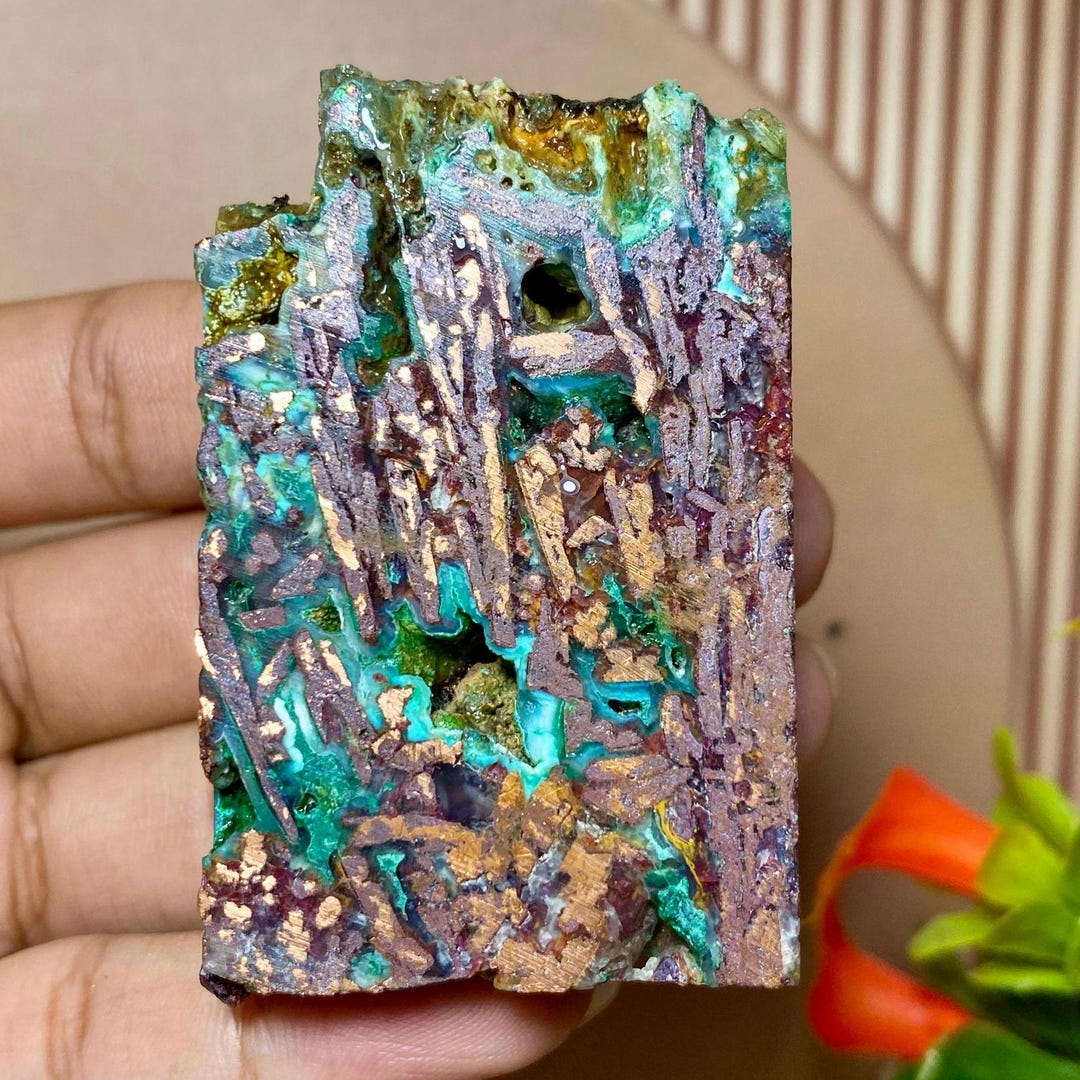 Slabs-raw Copper Plate - Chrysocolla Native Copper - Chalcedony - Size ...