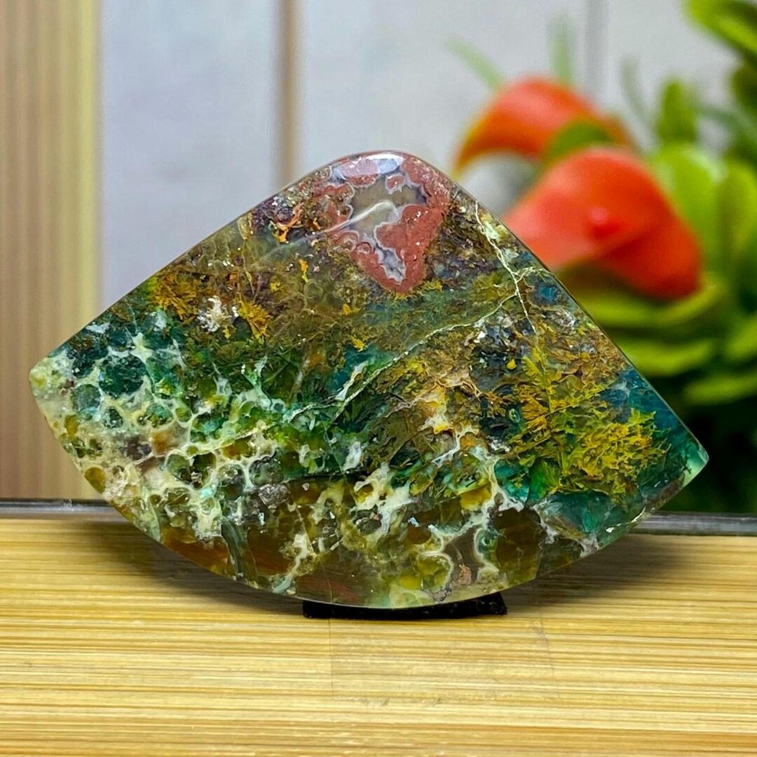 Multycolor Plume Agate Borni Native Copper Ll Cabochon Ll Agate Stone ...