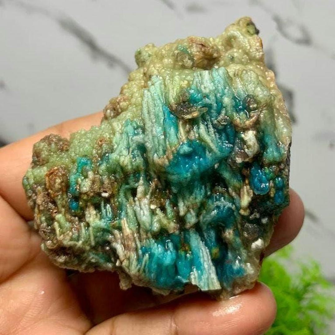 Specimen Botryoidal Chalcedony in Chrysocolla Copper, Plume Opalized ...
