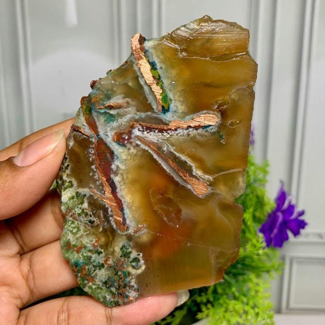 Slabs-raw Native Copper on Chrysocolla Ll Chalcedony Copper Ll Copper ...