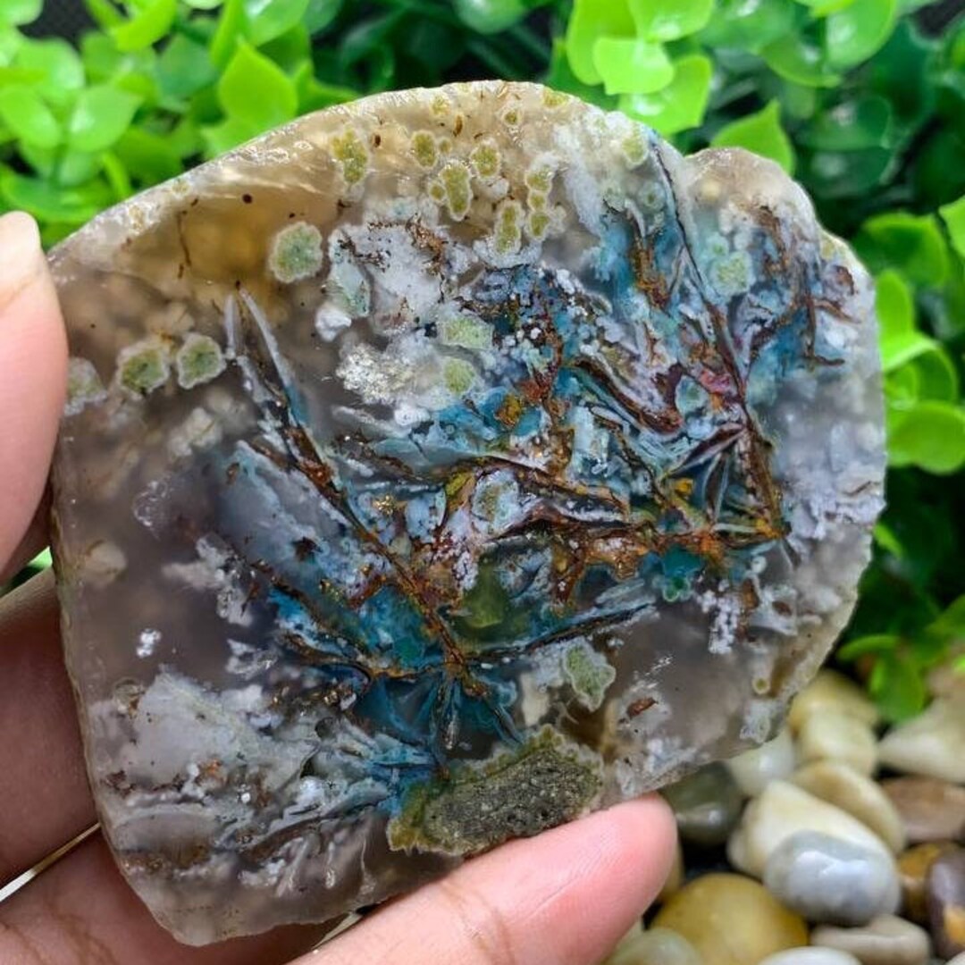 Slabs Native Copper on Chrysocolla Very Beautiful Stone Photo Wet ...