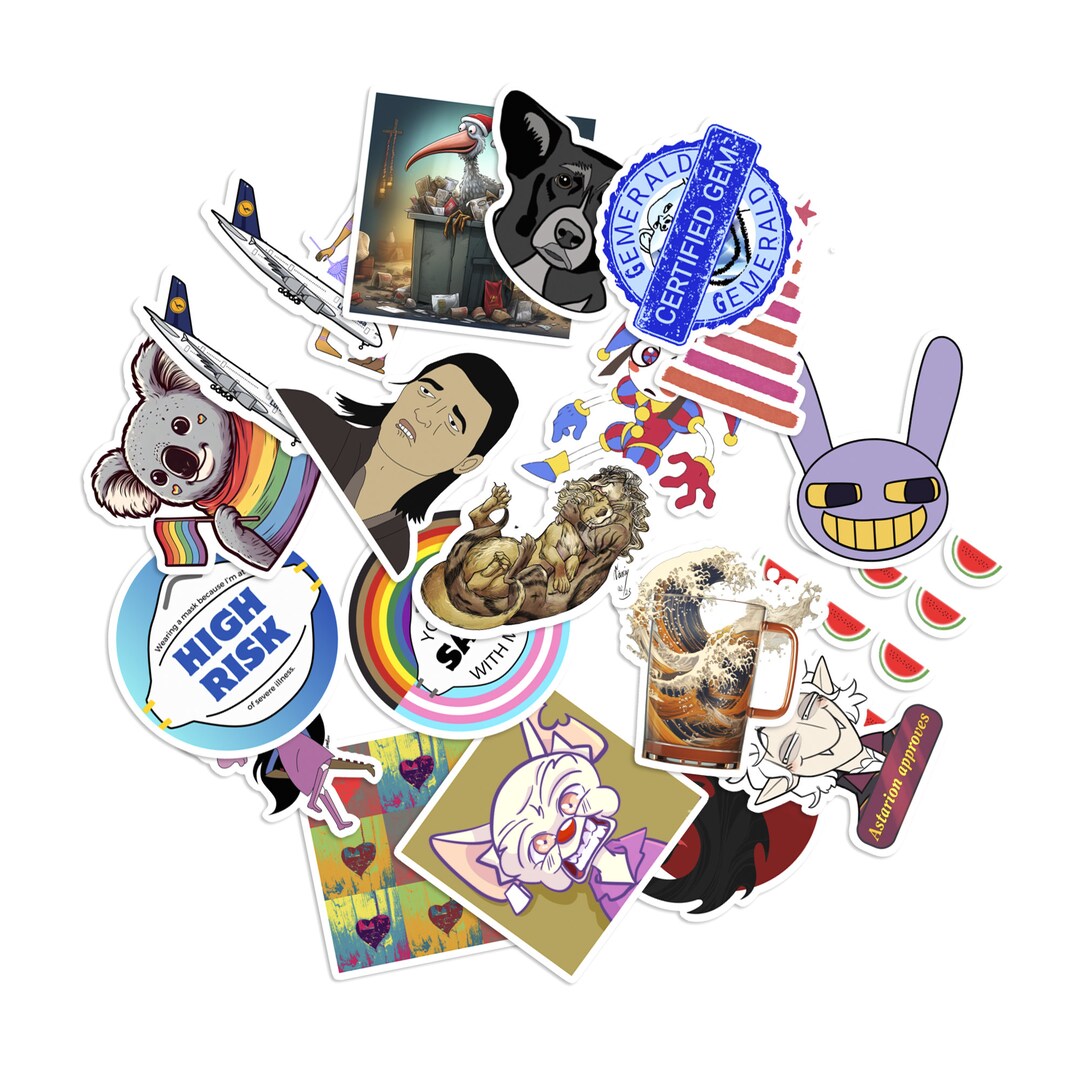 Sticker Pack 20 Jax the Amazing Digital Circus Shang Tsung Lip Bite ...