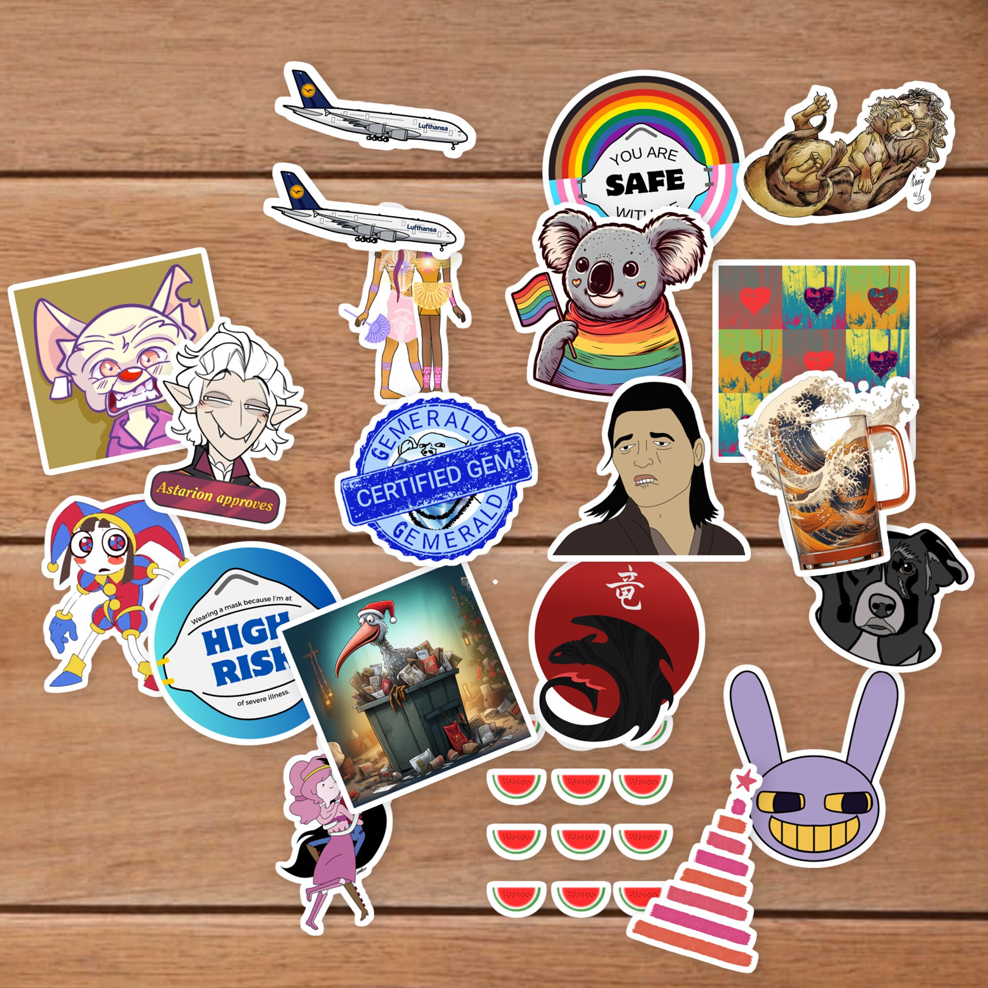 Sticker Pack 20 Jax the Amazing Digital Circus Shang Tsung Lip Bite ...