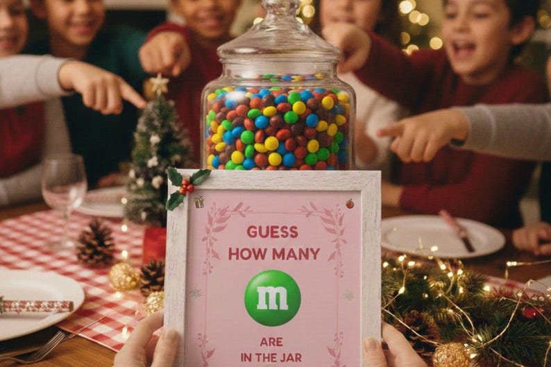 Candy/gems/etc Guessing Game Printable | Guess How Many | Christmas ...