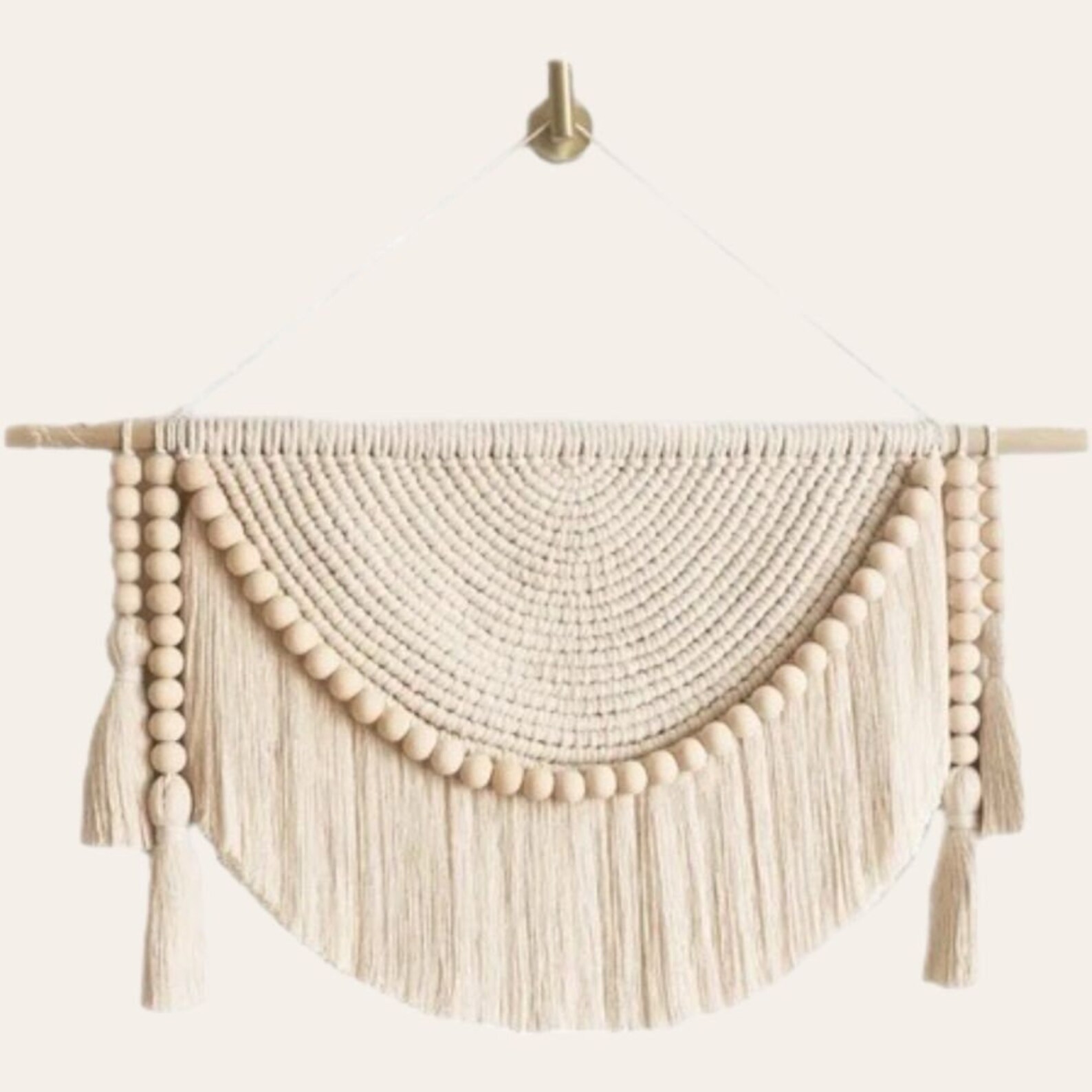 Macrame Wall Hanging With Wood Beads Handmade Tapestry for Home, Office ...