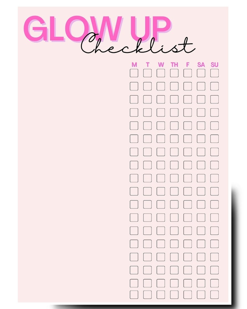Ultimate Glow-up Checklist / Habit Tracker /daily Self-care Checklist ... Ultimate Glow-up Checklist / Habit Tracker /daily Self-care Checklist ...