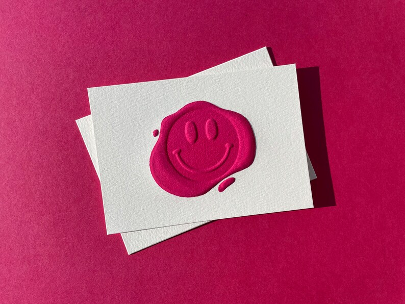 3D Embossed Notecards, Y2K Smile Face Wax Seals, Blank Thank You Cards ...