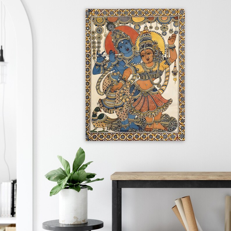 Radha Krishna Kalamkari Painting - Etsy