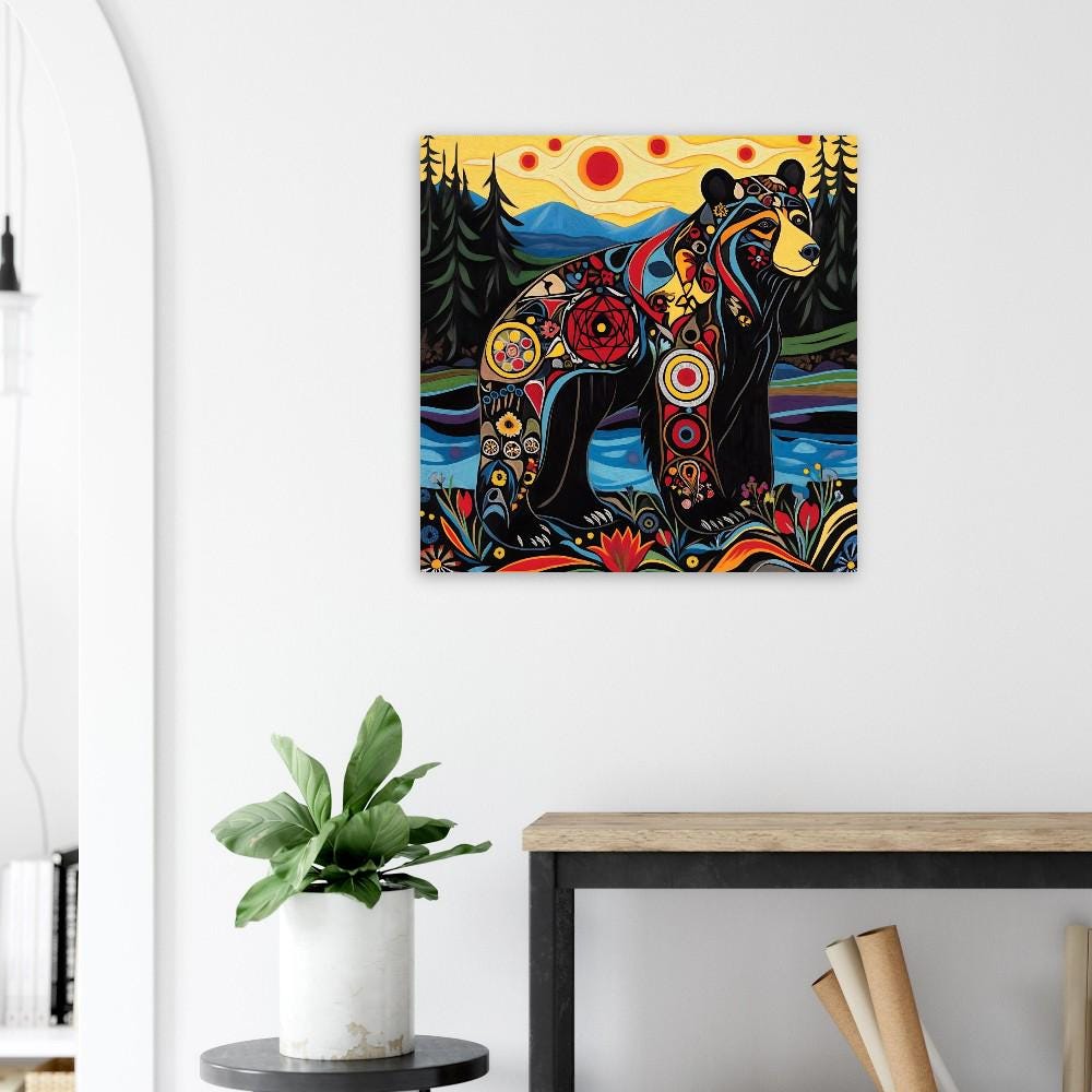 Ojibwe Bear Wall Art - Etsy