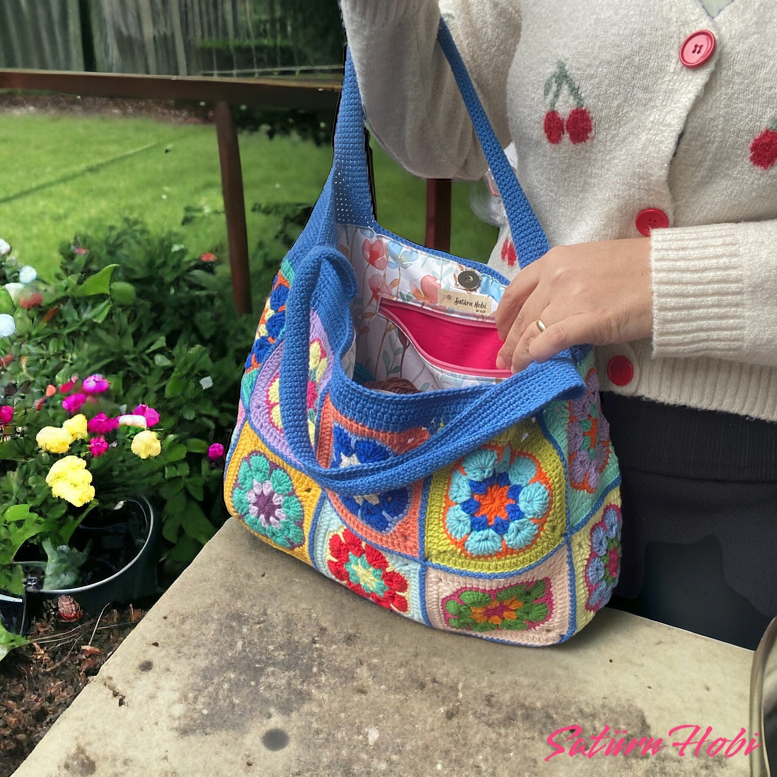 Colorful Ethnic Weekend Bag, Handmade Luxury Shoulder Bag With African ...