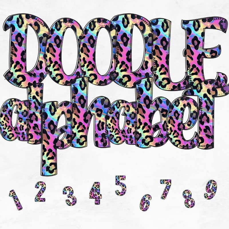 Pink Leopard Print Doodle Alphabet PNG, Alphabet Letters PNG Bundle ...