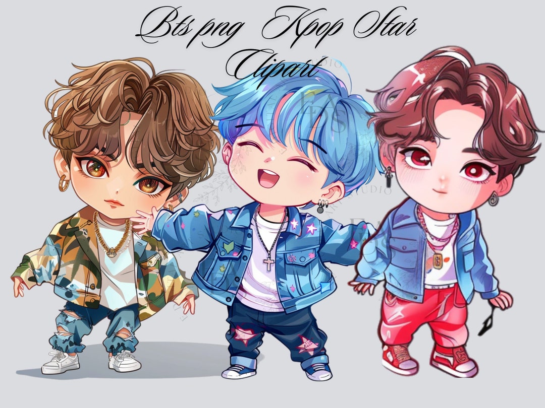 BTS Png Kpop Star Clipart BTS Cartoon Png digital Filesinstant ...