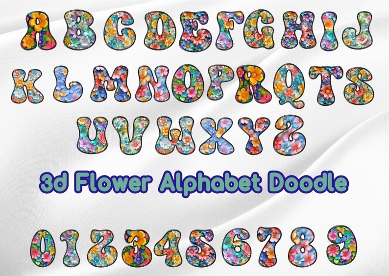 3D Spring Flower Alphabet Set, PNG Letters PNG Numbers,alphabet Clip ...