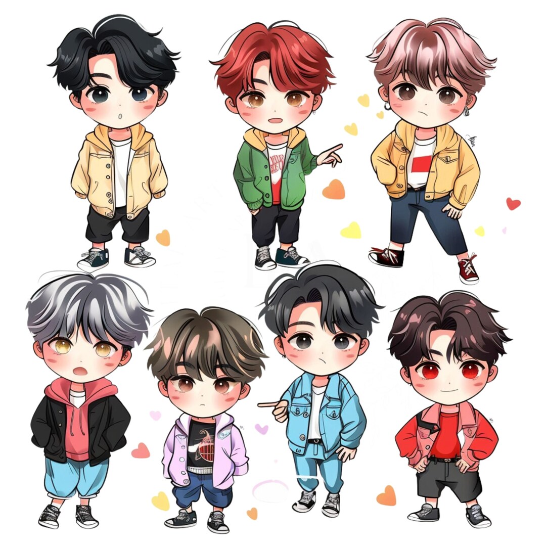 BTS Png Kpop Star Clipart BTS Cartoon Png Digital Filesinstant ...