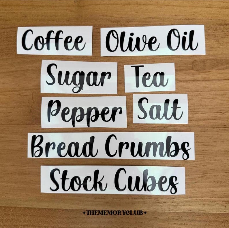 Custom Vinyl Labels: Pantry, Kitchen and Home Organisation, Drink ...