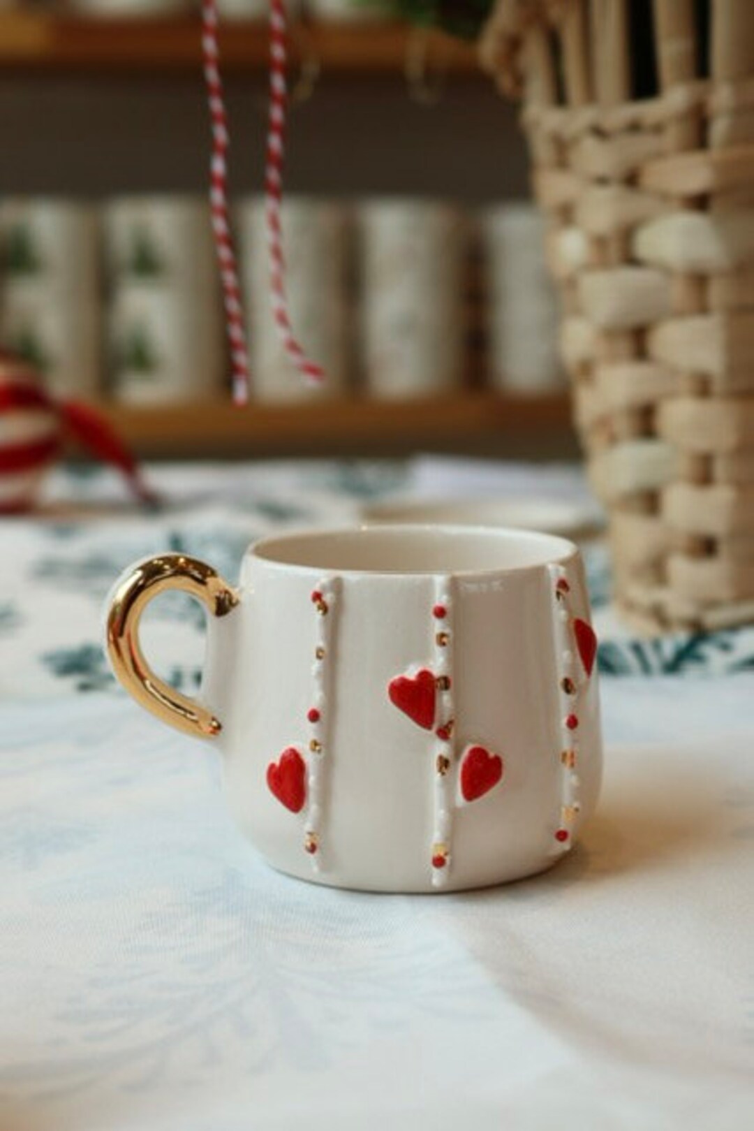 LOVE WAY CUP - Love Way Ceramic Xmas Tea Cup With Handle Love Cup - Etsy