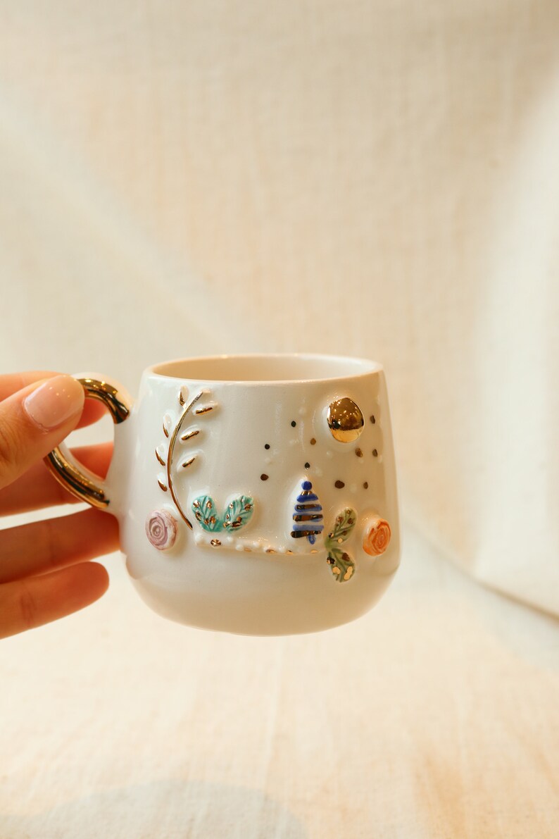 HAPPY FOREST CUP Happy Forest Ceramic Xmas Tea Cup With Handle - Etsy