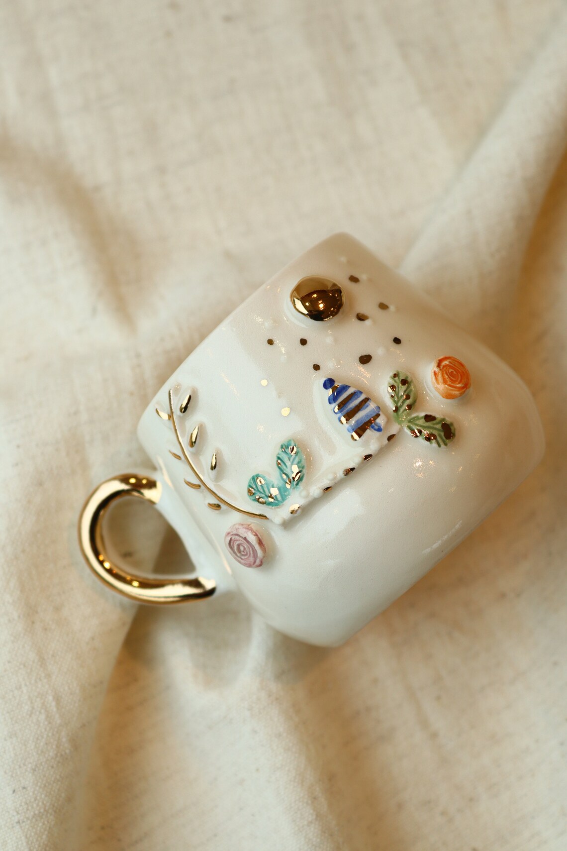 HAPPY FOREST CUP Happy Forest Ceramic Xmas Tea Cup With Handle - Etsy