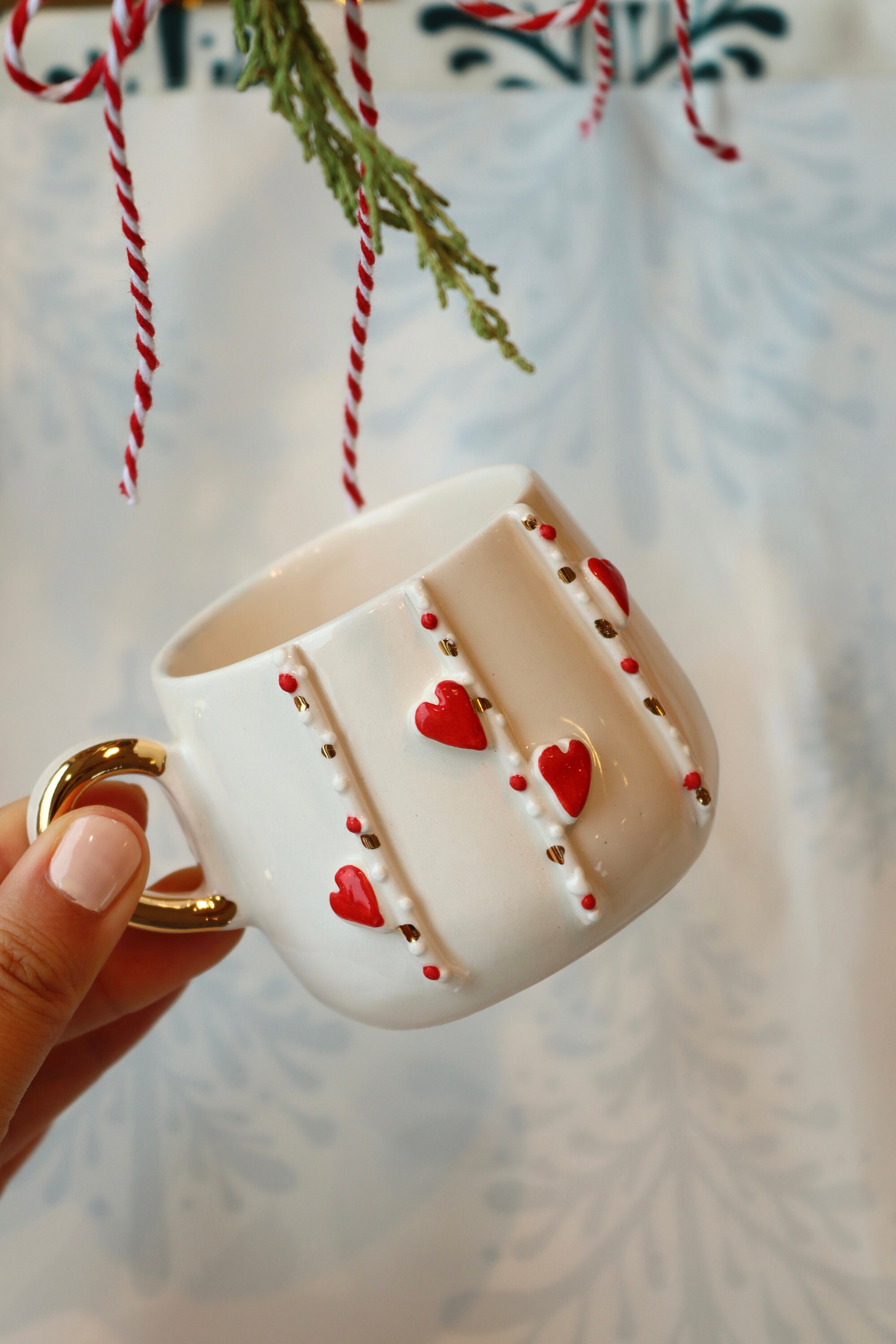 LOVE WAY CUP Love Way Ceramic Xmas Tea Cup With Handle Love Cup - Etsy