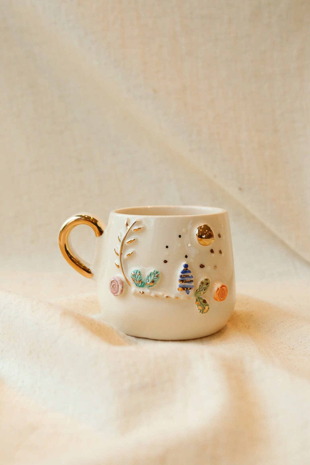 HAPPY FOREST CUP Happy Forest Ceramic Xmas Tea Cup With Handle - Etsy