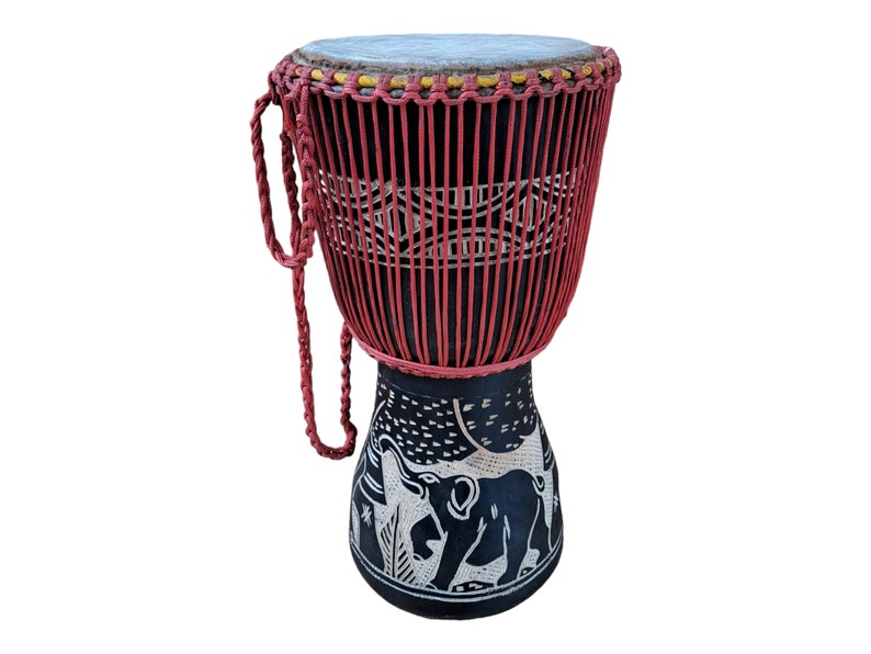 African Djembe Drum,ghana Drum 10x18 Inches,african Wooden Drum,large ...
