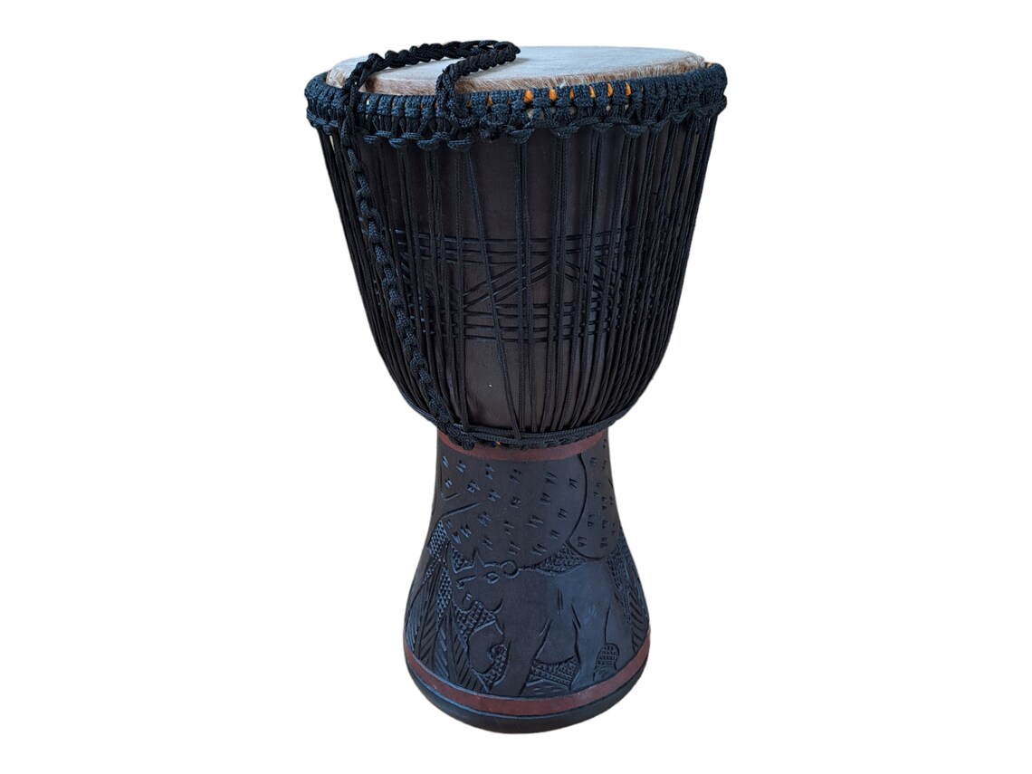 African Djembe Drum,ghana Drum 10x18 Inches,african Wooden Drum,large ...