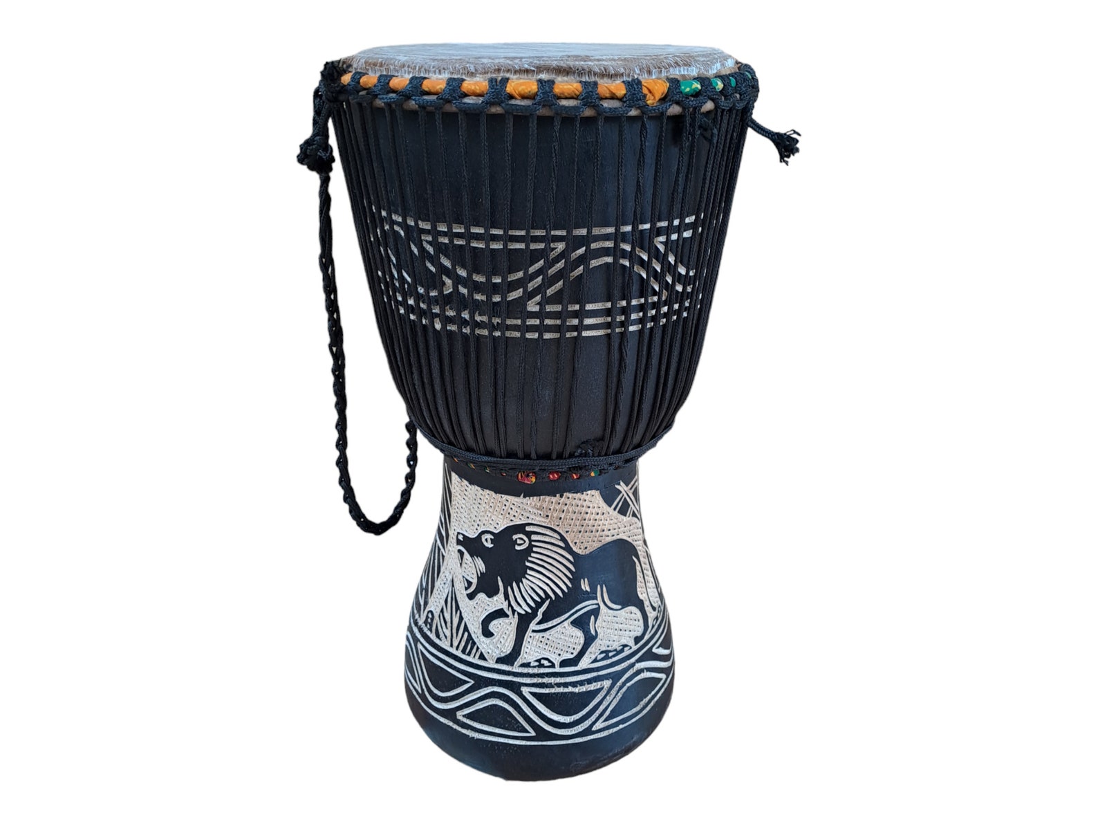 African Djembe Drum,ghana Drum 10x18 Inches,african Wooden Drum,large ...