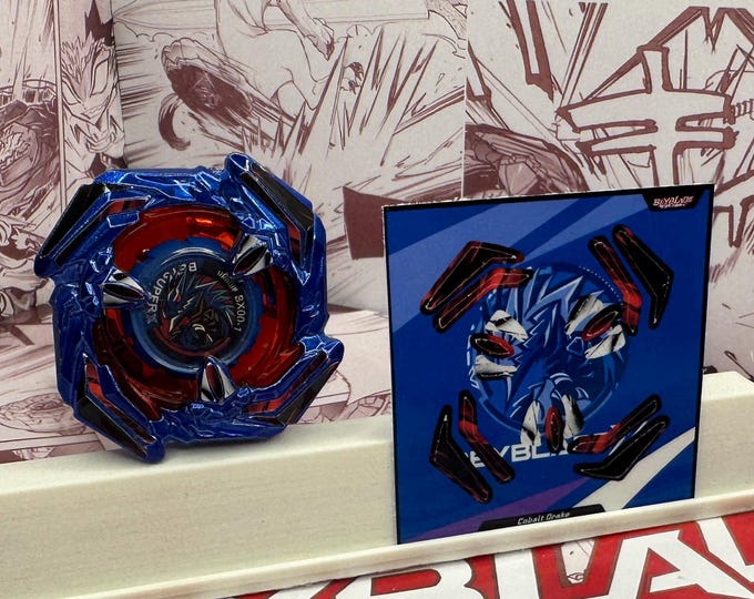 Beyblade X Cobalt Drake Crystal Custom Sticker Sheet - Etsy