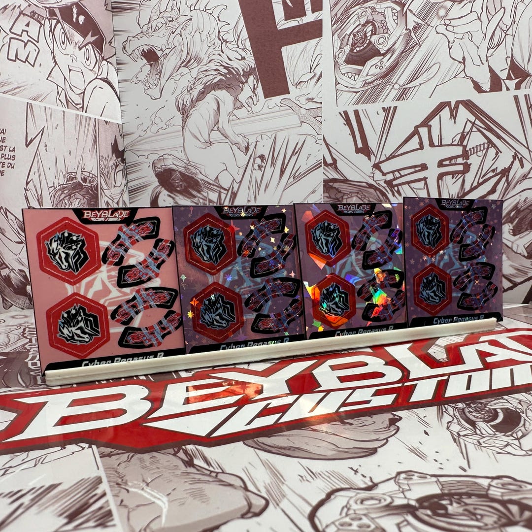 Beyblade Metal Cyber Pegasus Red Sticker Sheet Original / Holo - Etsy