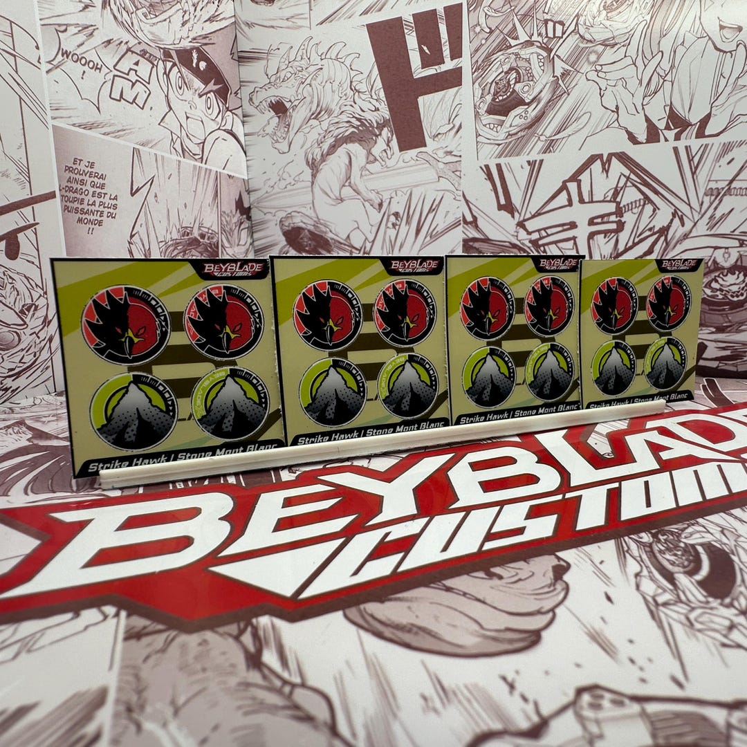 Beyblade X Anime Strike Hawk / Stone Mont Blanc Sticker Sheet - Etsy