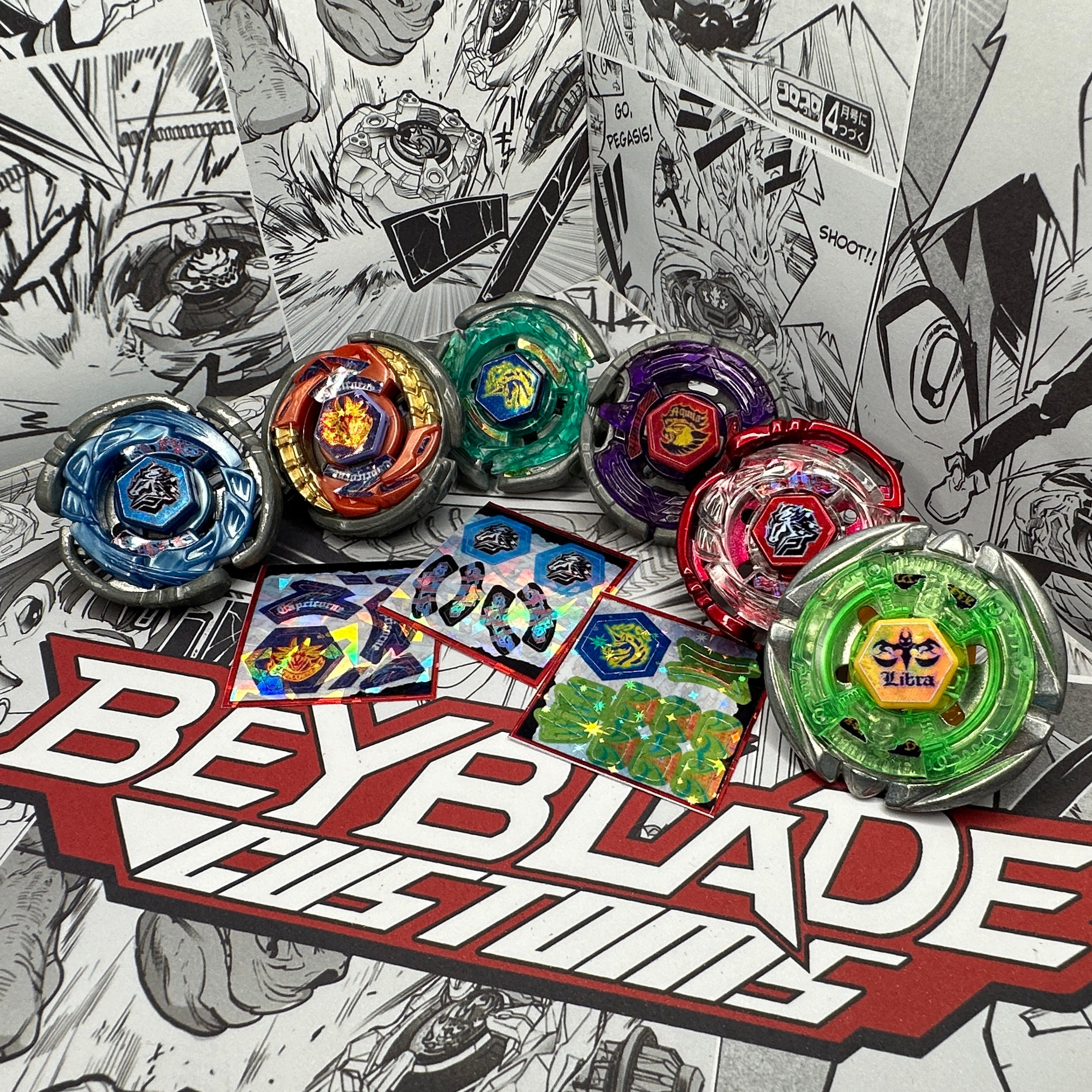 Beyblade Metal Cyber Pegasus Blue Sticker Sheet Original / Holo - Etsy