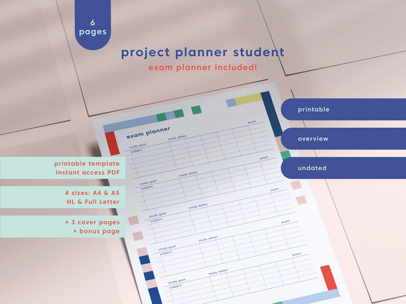 Project Planner Study Planner Assignment Tracker Project Management ...
